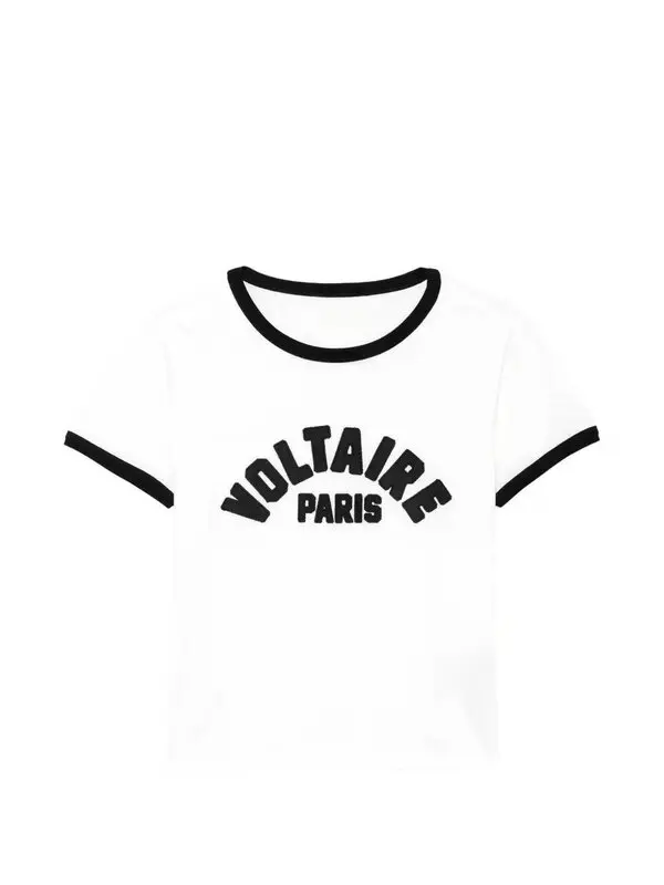 Zadig&Voltaire Alys Two-tone T-shirt With Embroidered Patches - White