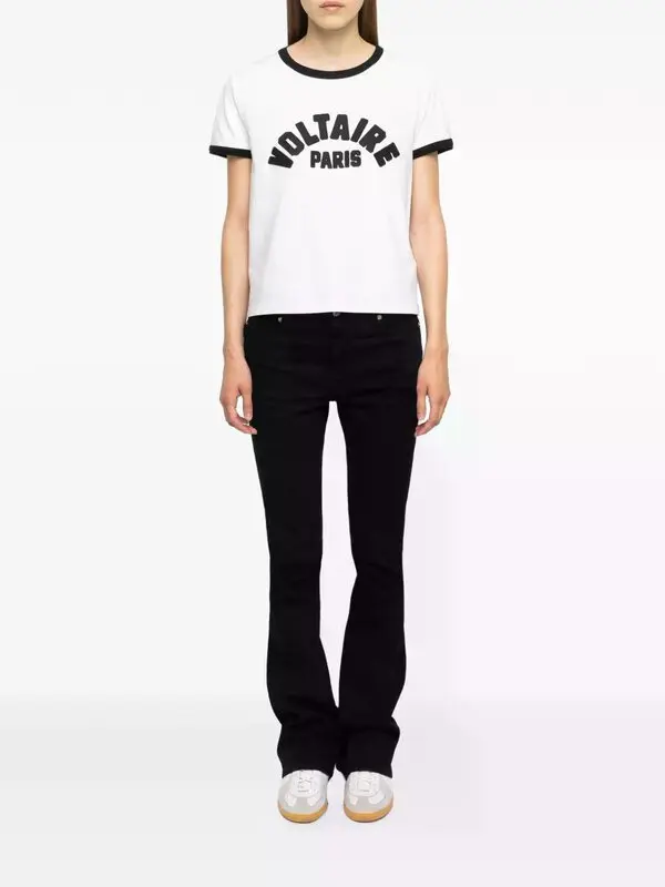 Zadig&Voltaire Alys Two-tone T-shirt With Embroidered Patches