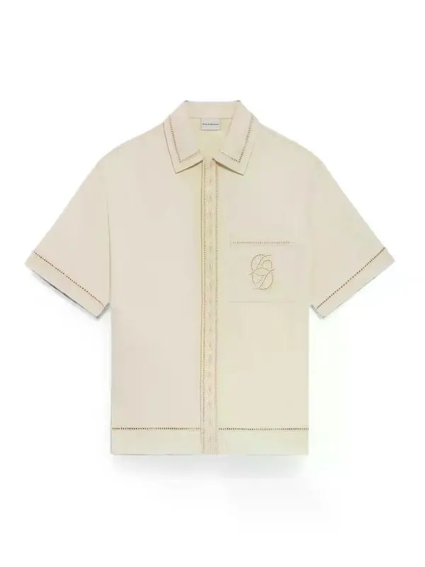 Drole De Monsieur D Mirror Embroidery Cotton Shirt