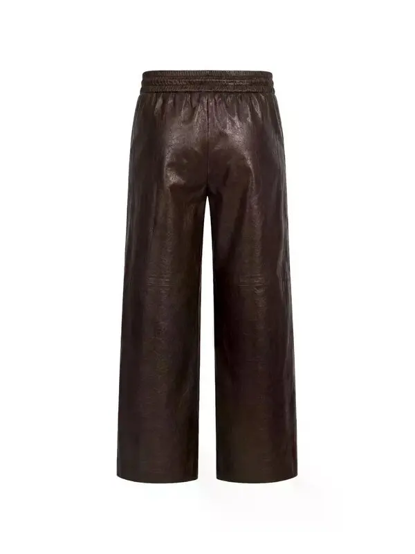 GIORGIO BRATO Leather Palazzo Pants - Brown