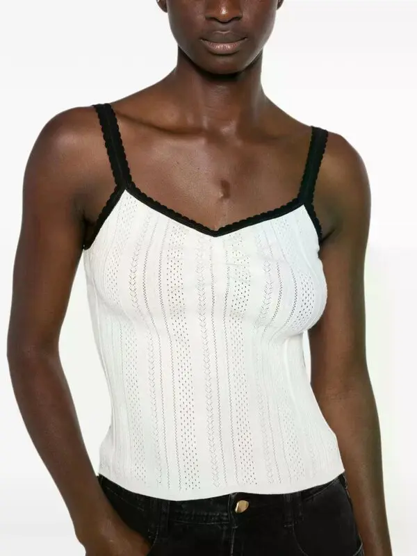 Maje Pointelle-knit Tank Top
