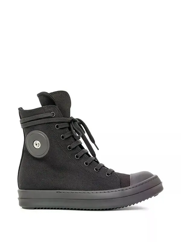 Rick Owens Cotton Lace-up Canvas Sneakers - Black