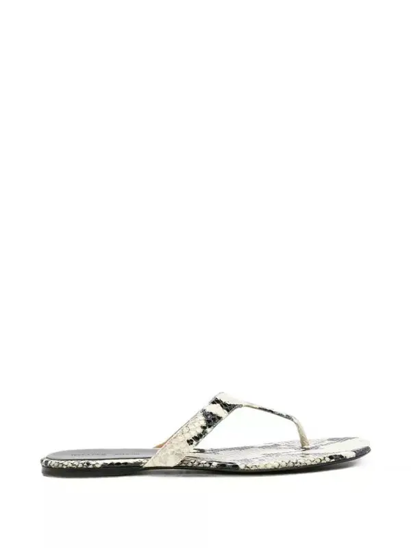 Khaite Archer Snakeskin-print Sandals - Neutrals