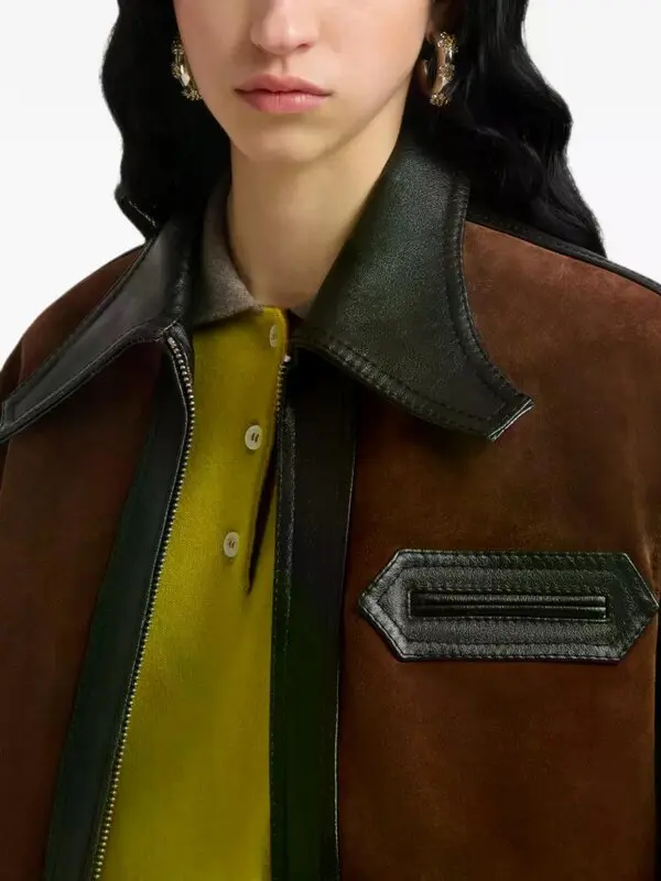 Marni Leather Jacket With Crust Leather Front