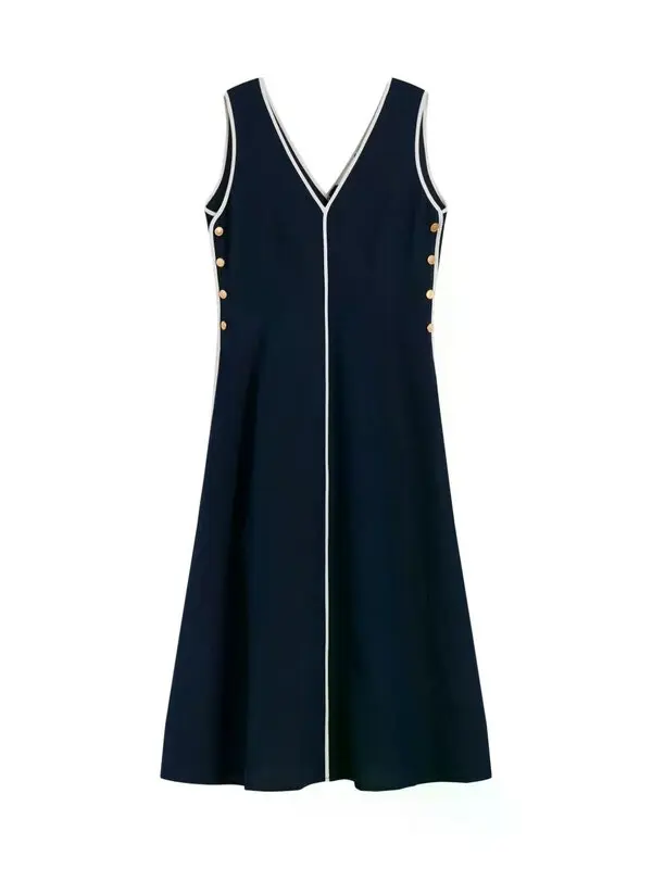 Tommy Hilfiger V-neck Midi Dress With Button Detail
