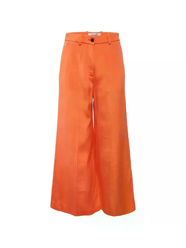 Valentino Garavani Wool Wide-leg Trousers - Orange