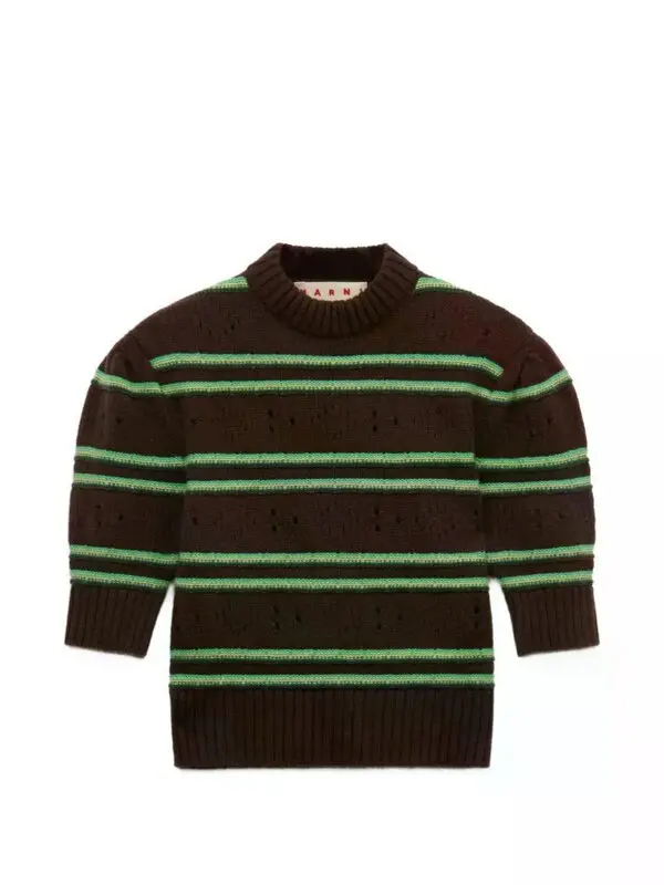 Marni Cashmere Jumper With Openwork Knit - Brown