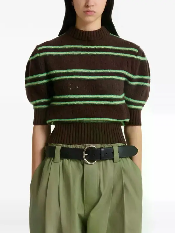 Marni Cashmere Jumper With Openwork Knit - Brown