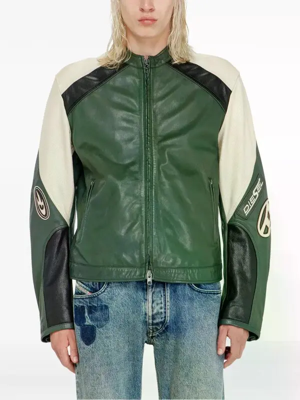 DIESEL® L-ahti Leather Jacket With Perforated Panels
