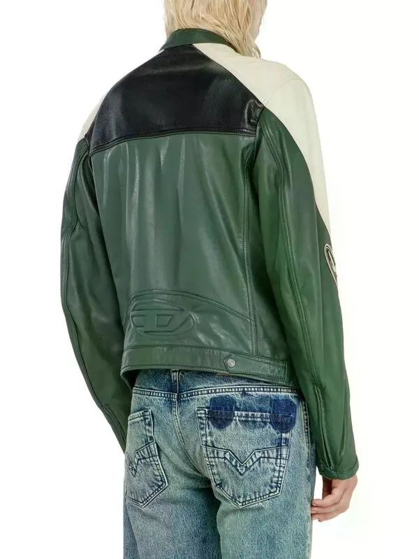 DIESEL® L-ahti Leather Jacket With Perforated Panels