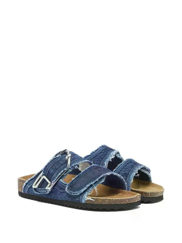 DIESEL® D-buckle Raw-cut Denim Sandals