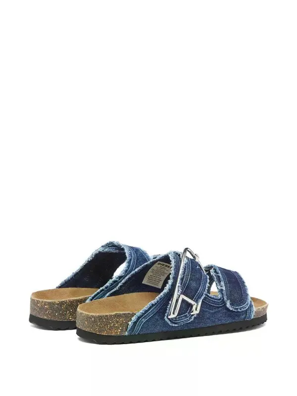 DIESEL® D-buckle Raw-cut Denim Sandals