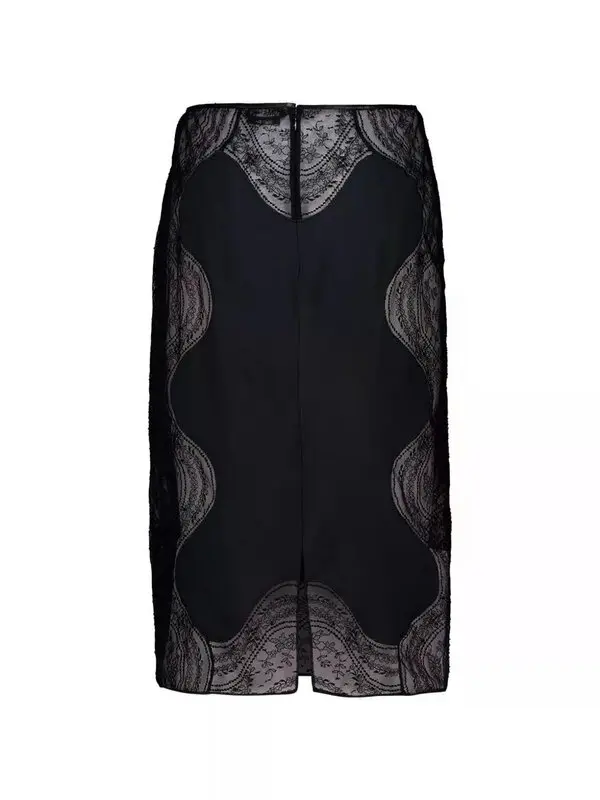 TOM FORD Lace-panelling Midi Skirt - Black