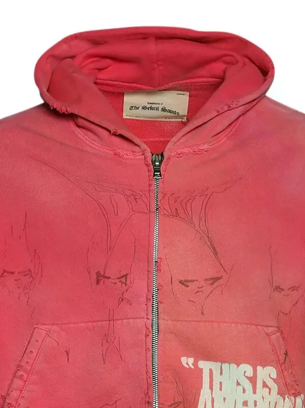 SEKRIT Time Capsule Zip-up Hoodie - Red