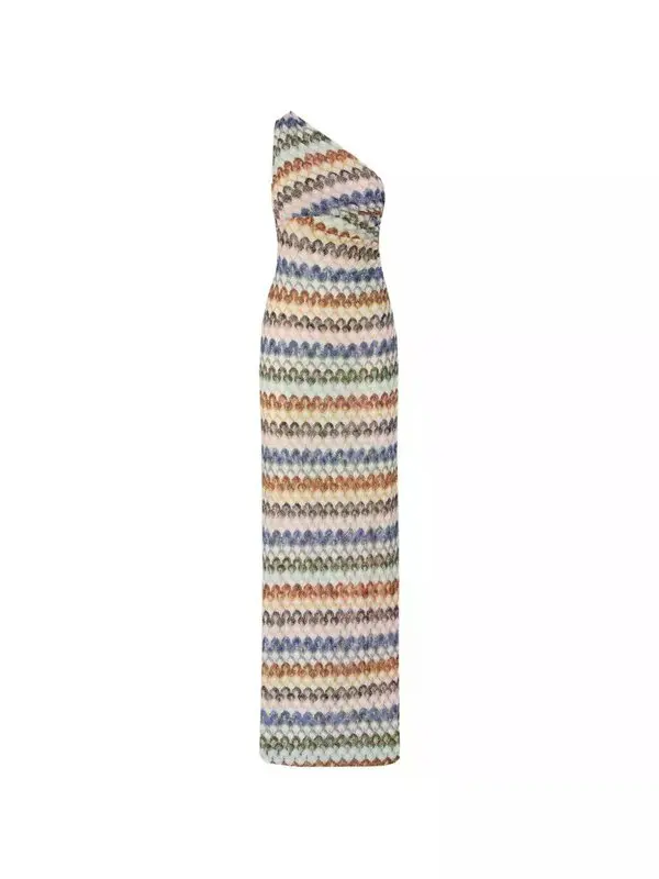 Missoni Zigzag Knit One-shoulder Dress - Blue