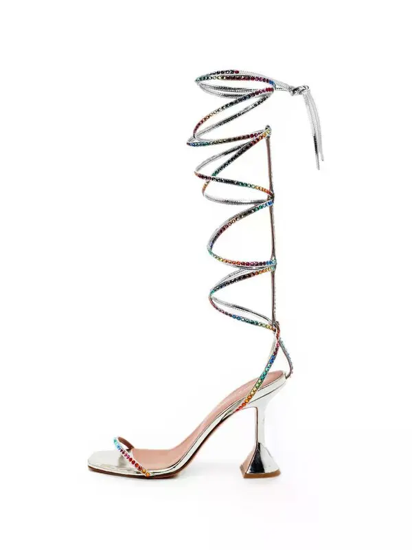 Amina Muaddi X Awge Lsd Gladiator Sandals - Silver