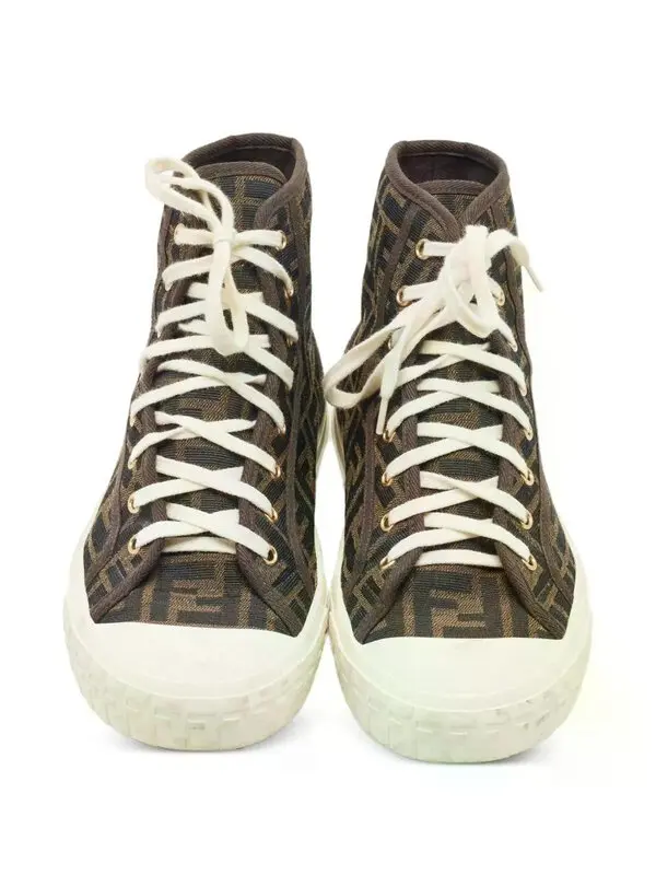 Fendi Zucca Canvas High-top Sneakers