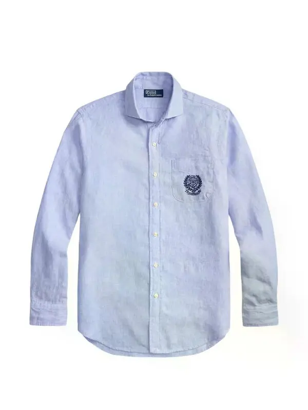Polo Ralph Lauren Embroidered Pocket Linen Shirt - Blue