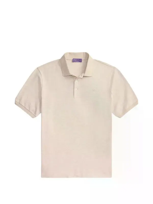 Ralph Lauren Purple Label Logo-embroidered Piqué Polo Shirt - Neutrals