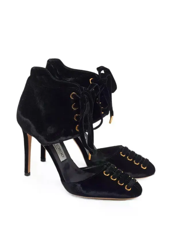 JIMMY CHOO Mari Lace-up Heeled Pumps - Black