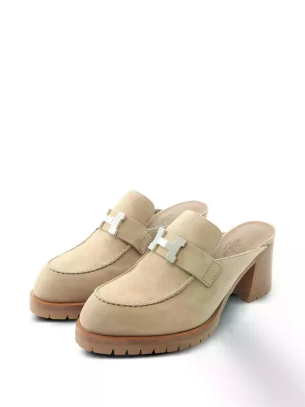 Hermès Suede Flor Mule Sandals
