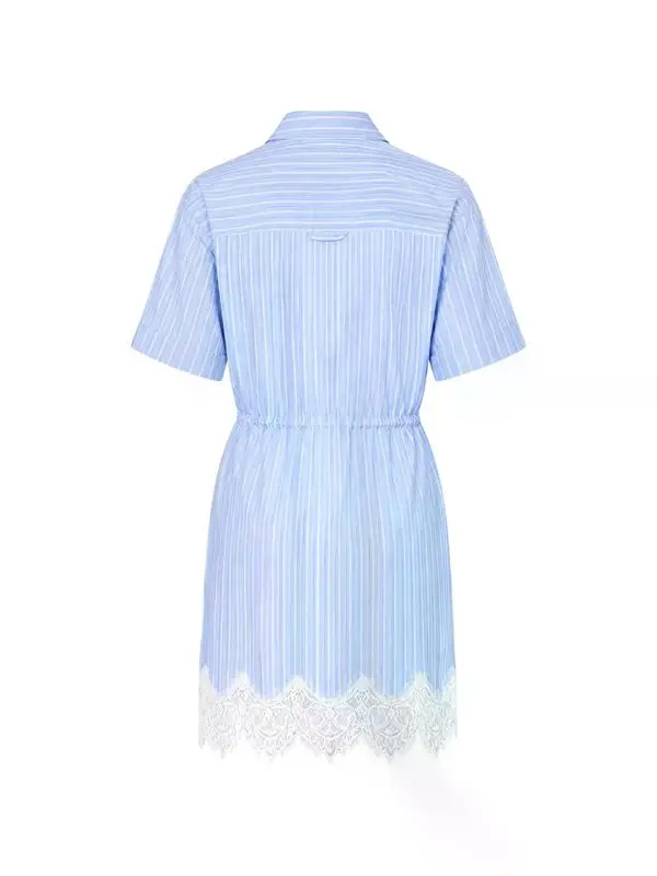 Simkhai Calder Lace-trim Cotton Mini Dress - Blue