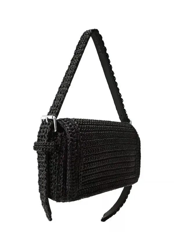 Alexander Wang Ricco Crystal-embellished Crochet Shoulder Bag - Black