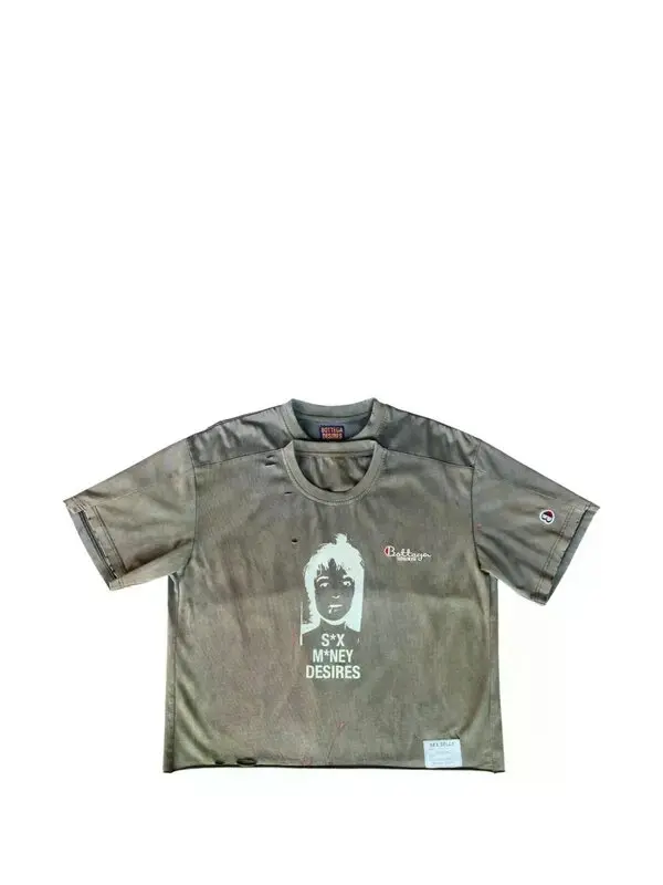BOTTEGA DESIRES Distressed Graphic-print T-shirt