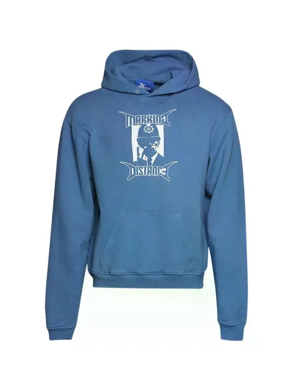 MARKING DISTANCE Mood Graphic-print Hoodie - Blue