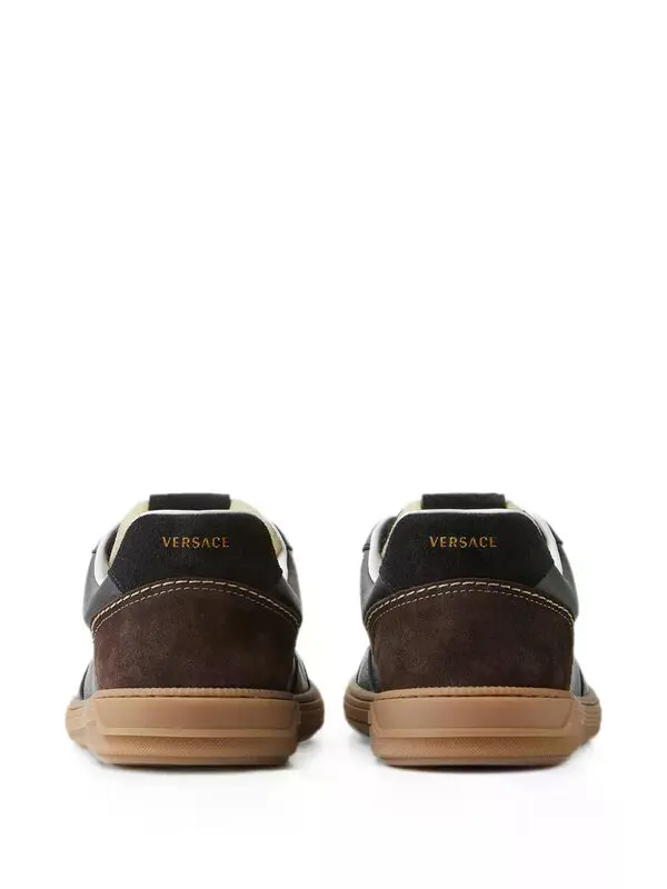 Versace Greca Court Nappa & Suede Sneakers
