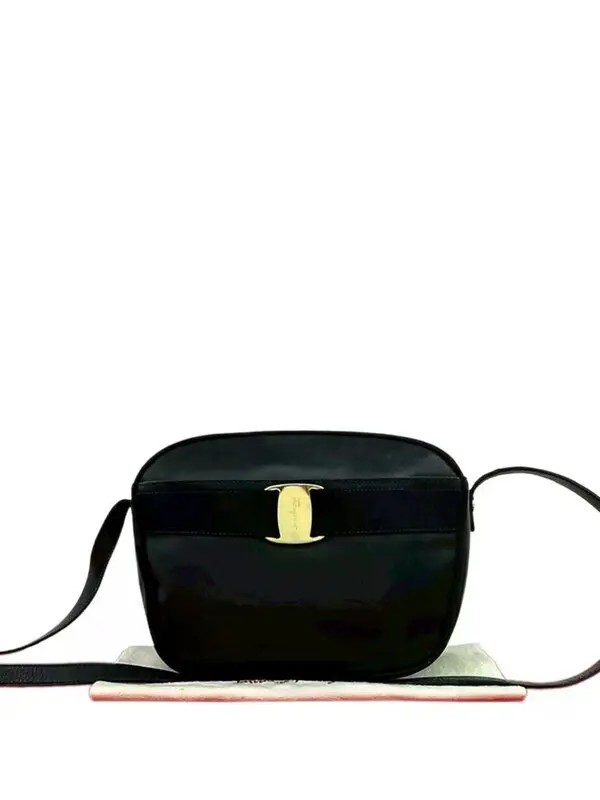 FERRAGAMO Calfskin Vara Crossbody Bag - Blue