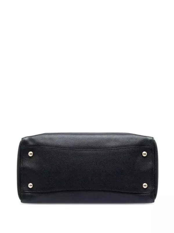 Prada Saffiano Cuir Double Zip Top Handle Bag