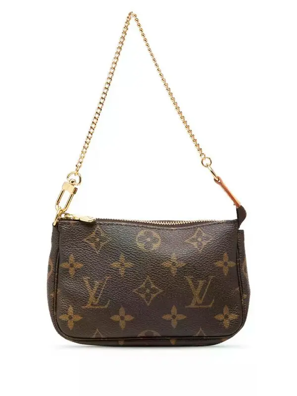 LOUIS VUITTON Monogram Mini Pochette Accessoires Handbag - Brown