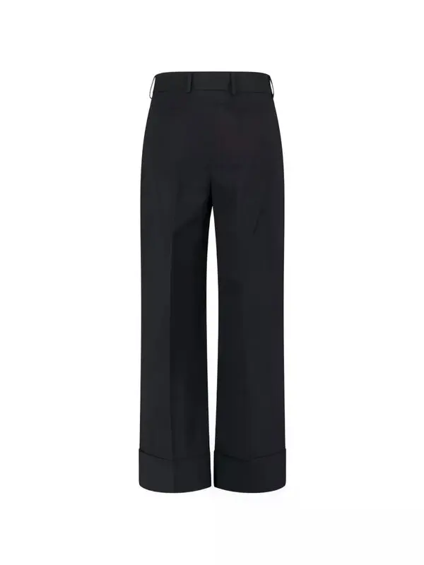 SLOWEAR Wide Leg Trousers With Turn-up Cuffs