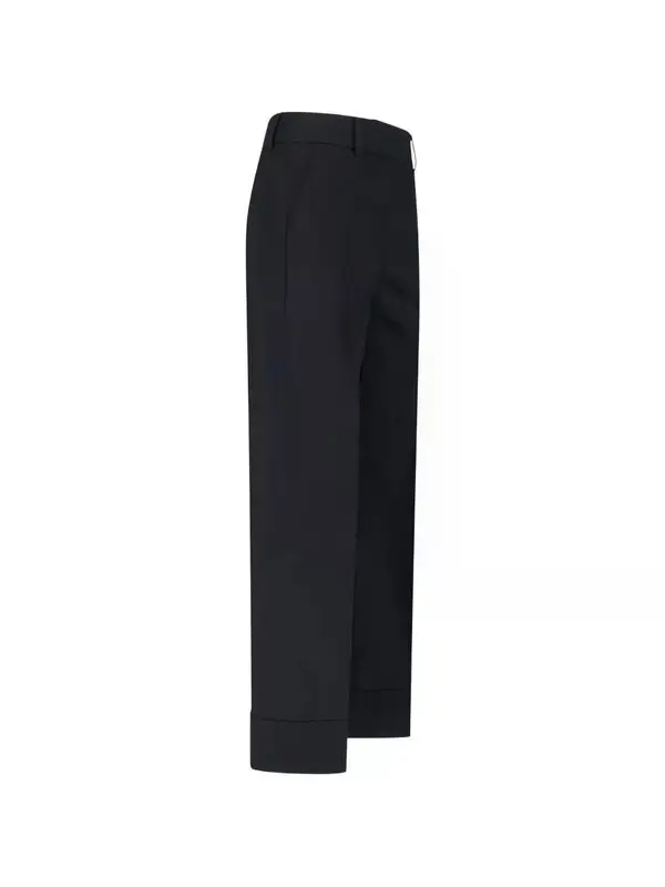 SLOWEAR Wide Leg Trousers With Turn-up Cuffs