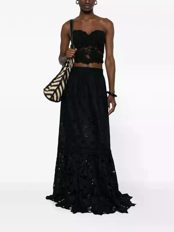 Ermanno Scervino Lace Embroidered Strapless Top