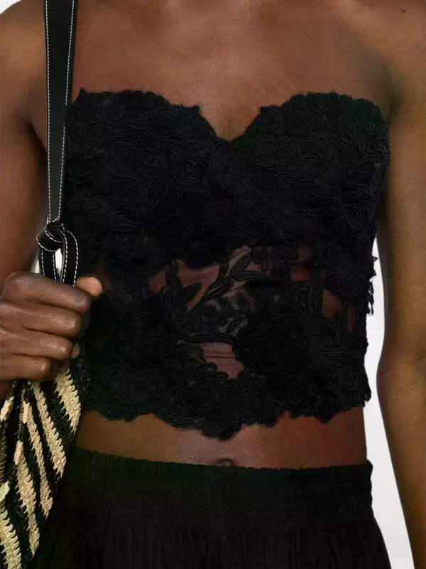 Ermanno Scervino Lace Embroidered Strapless Top