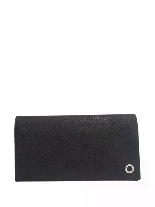 BVLGARI 2010-2026 Large Grained Calfskin Wallet Long Wallets - Black