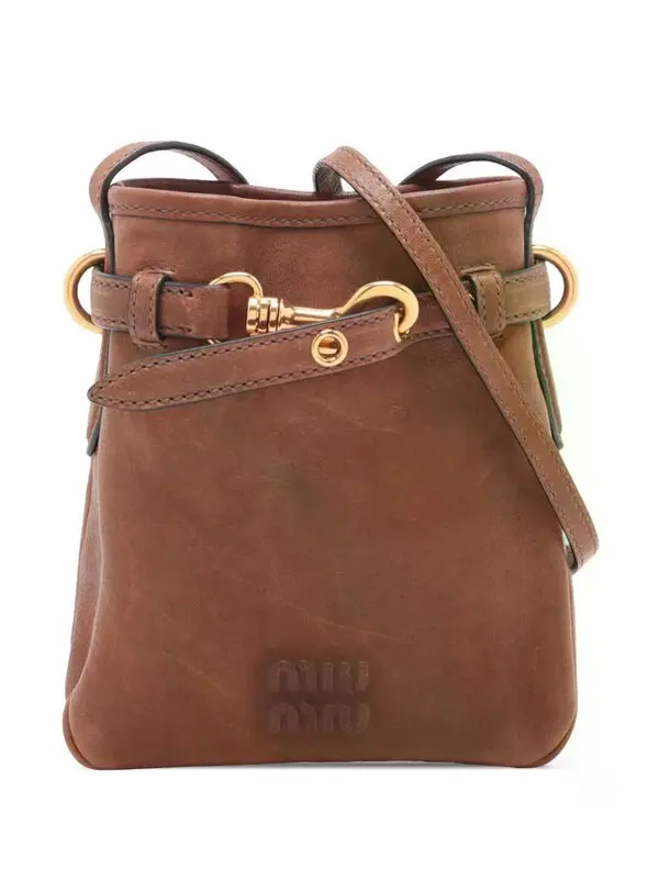 Miu Miu Nappa Leather Bucket Bag - Brown