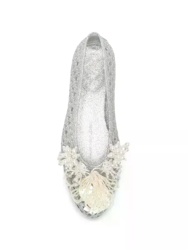 HEAVENLY JELLY Glitter-embellished Flat Pumps
