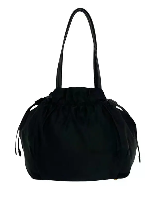 Prada Tessuto Logo Drawstring Tote Bag