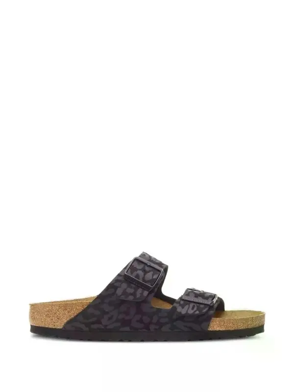 BIRKENSTOCK Arizona Leopard-print Slides - Black