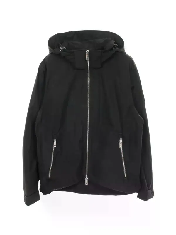 Burberry Zip-up Hooded Jacket With Logo Patch