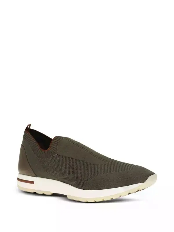 Loro Piana Virgin Wool Knit Slip-on Sneakers - Green