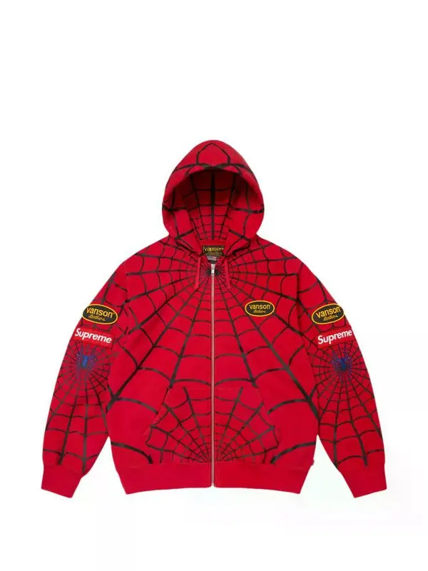 Supreme X Vanson Leathers X Marvel Spider-man Zip-up Hoodie