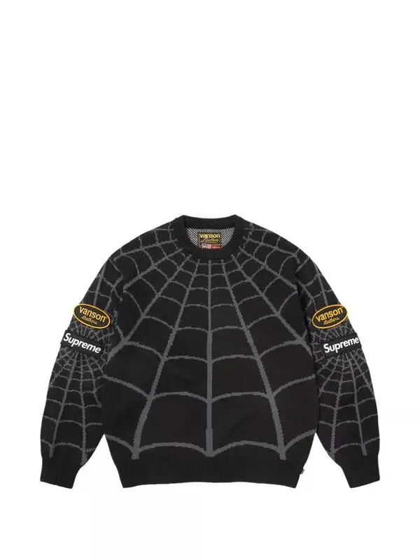 Supreme X Vanson Leathers X Marvel Spider-man Intarsia-knit Sweater