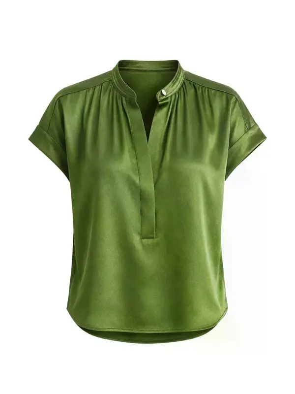 Vince Pleated Satin Blouse