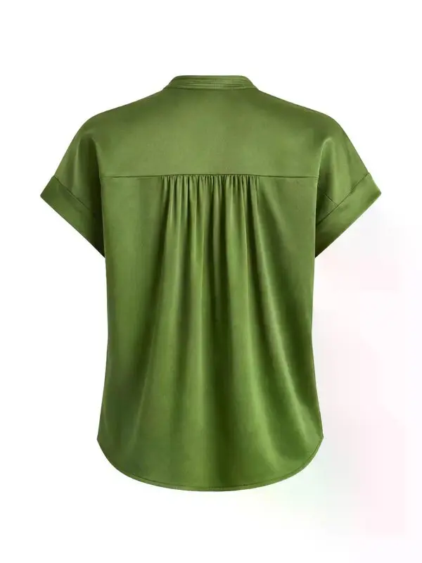 Vince Pleated Satin Blouse