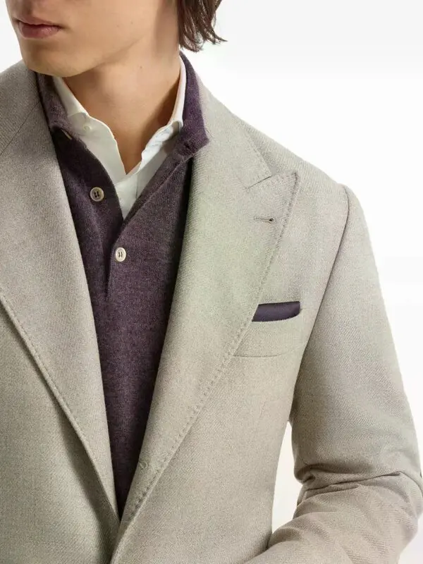Brunello Cucinelli Silk Pocket Square With Printed Logo