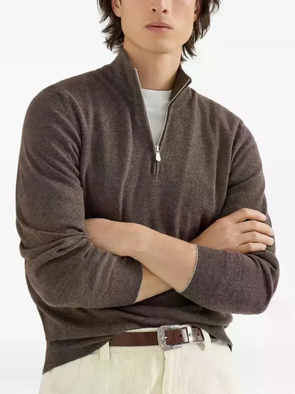 Brunello Cucinelli Cashmere Zip Sweater